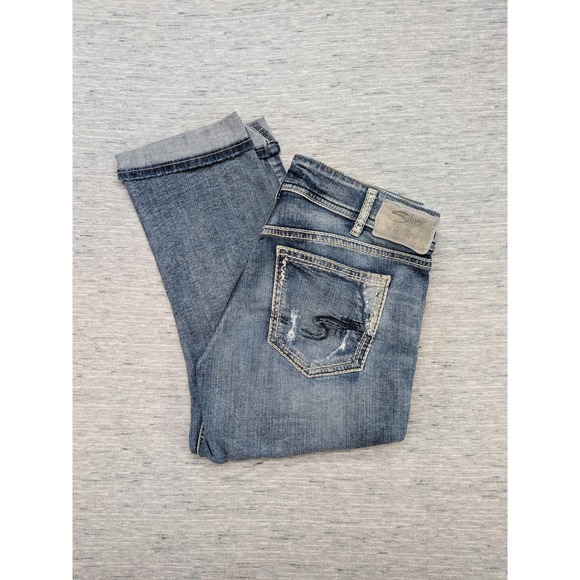 Silver Jeans | Jeans | Silver Jeans Suki Capri Jeans Distressed Denim ...